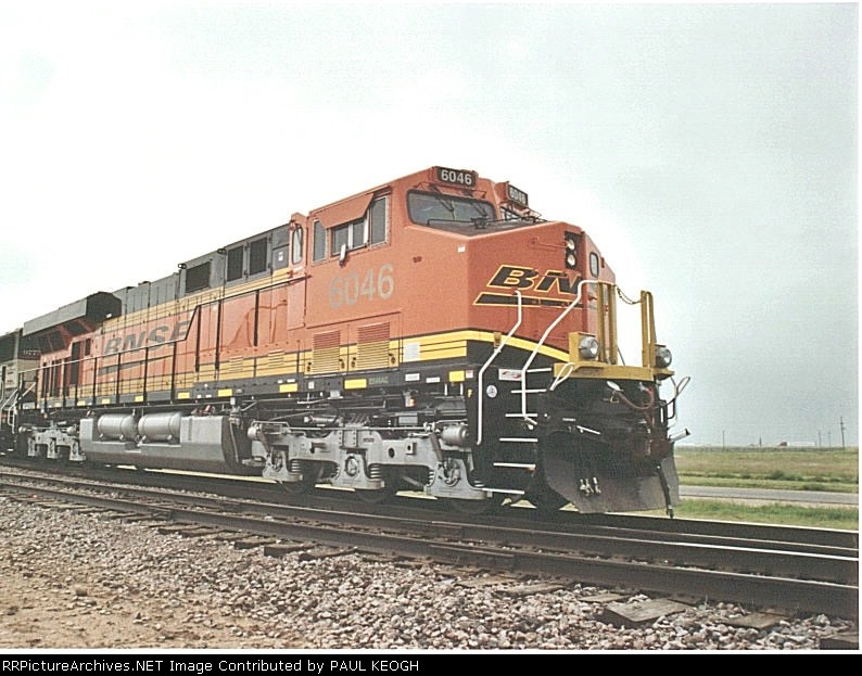 BNSF 6046 rear DPU at Amarillo, Tx waits to head south to Ft. Worth, Tx